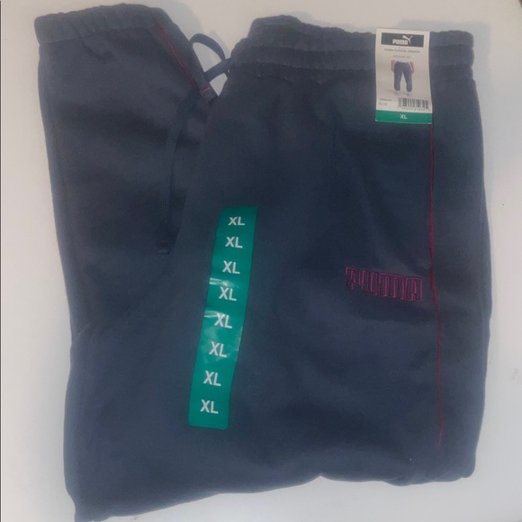 Puma | Pants & Jumpsuits | Puma Blue Joggers With Burgundy Trim | Poshmark